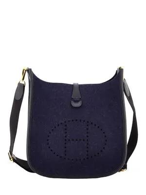 Hermès Evelyne Bag Gen Iii Felt Pm - Blue