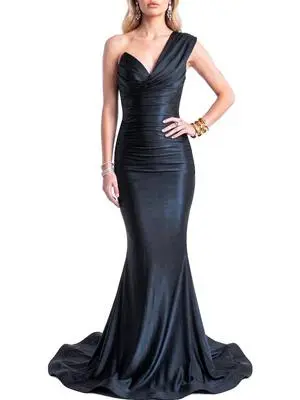JESSICA ANGEL JESSICA ANGEL One-Shoulder Gown Black
