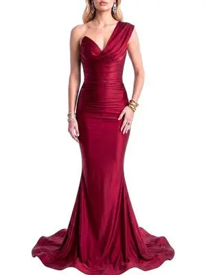JESSICA ANGEL JESSICA ANGEL One-Shoulder Gown Red