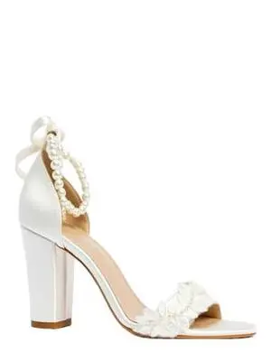 FOREVER & ALWAYS SHOES Elysia Pearl & Lace Wedding Heel - Ivory