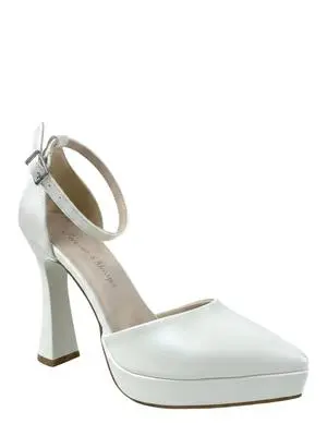 FOREVER & ALWAYS SHOES Forever & Always Aster Pointed Toe Wedding Platform Pumps