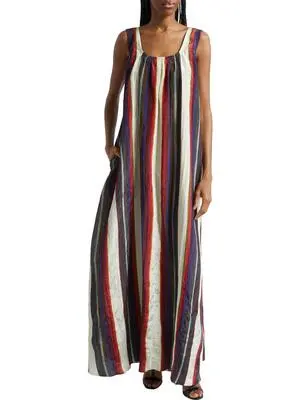 CHRISTOPHER JOHN ROGERS Christopher John Rogers Morris Stripe Crinkled Maxi Dress