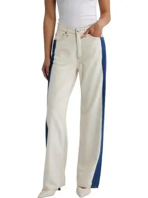 Rag & Bone Featherweight Logan Wide Leg Jeans - Dark Bleach