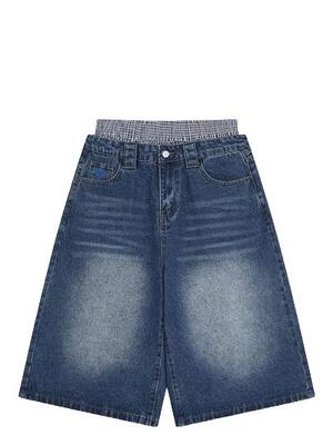 AELFRIC EDEN AELFRIC EDEN Double Waist Longline Denim Shorts