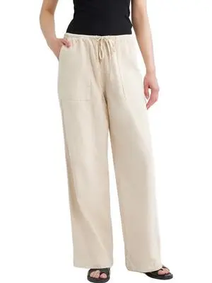 Rag & Bone Claire Cotton Blend Wide Leg Pants - Sand