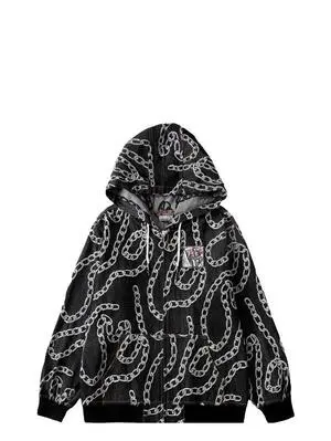 VERYRARE Chains Jacquard Denim Hoodie - Black