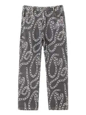 VERYRARE Chain Jacquard Denim Pants - Grey