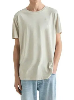 SCALPERS Regular Fit Embroidered T-shirt - Lightgrey