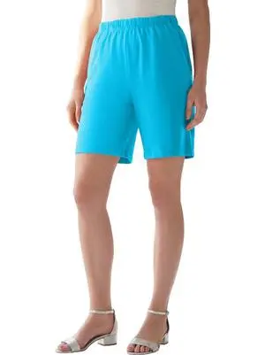 ROAMAN'S Soft Knit Pull-on Shorts - Ocean