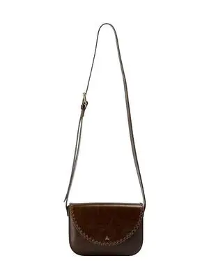 SCALPERS Newnina" Leather Shoulder Bag - Brown