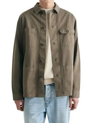 SCALPERS Overshirt With Buttoned Pockets - Khaki