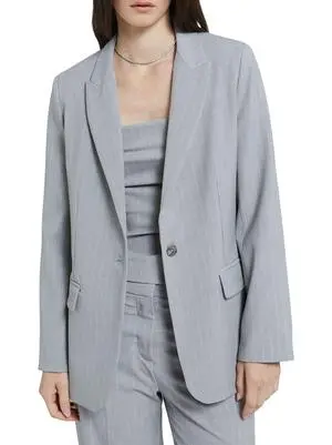 OTTOD'AME One-button Pinstriped Jacket - Grey