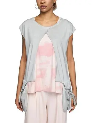 LUUKAA Elowyn" Garment-dyed Boxy Blouse - Ash Grey