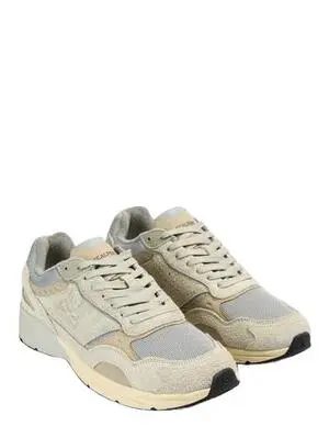 SCALPERS Suede And Mesh Paneled Sneakers With Rubber Sole - Grey