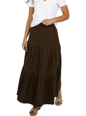 LEISURE LAB Ojai Tiered Midi Skirt - Cococa
