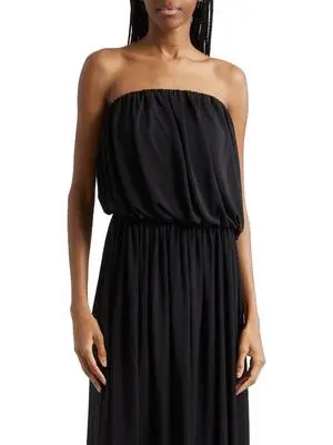 Cinq À Sept Calden Strapless Bubble Hem Top - Black