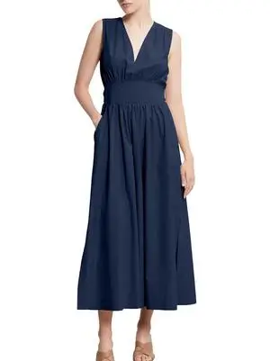 OTTOD'AME Poplin Long Dress - Blue
