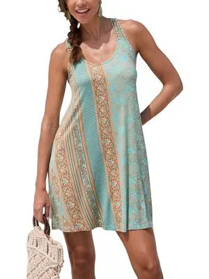 LASCANA Lascana Strappy Back Dress Turquoise Multi