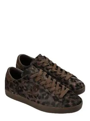 SCALPERS Leather Animal Print Lace-up Sneakers - Leopard
