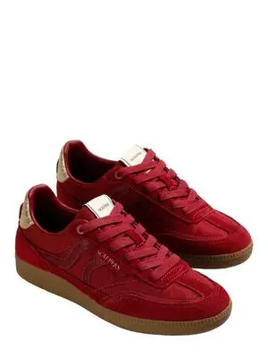SCALPERS Suede Sneakers With Contrast Details - Darkred