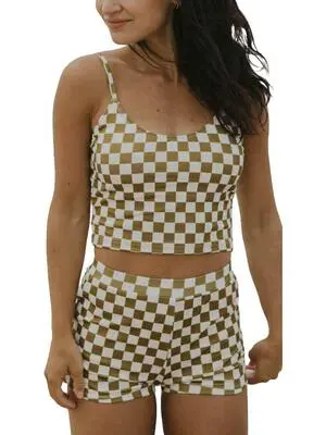 GEODE SWIMWEAR Myrtle Scoop Neck Tankini Top - Green