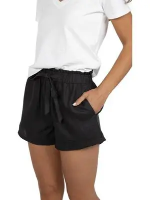 LEISURE LAB Linen Cabana Short - Black