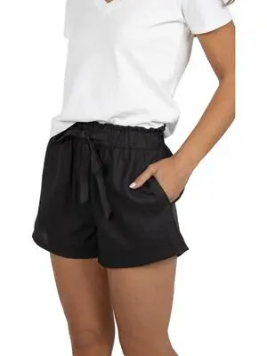 LEISURE LAB Linen Cabana Short - Black