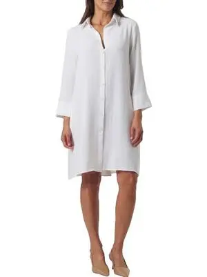 FRANNE GOLDE Franne Golde Lido A-Line Shirt Dress With Pockets Ivory