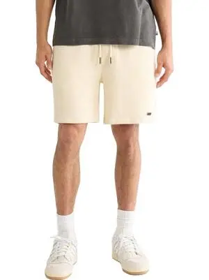 HONOR THE GIFT Rib Knit Stretch Cotton Blend Drawstring Shorts - Bone
