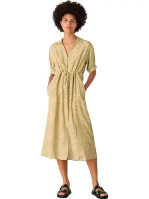 Whistles Tiger Print Midi Shirt Dress - Green/multi