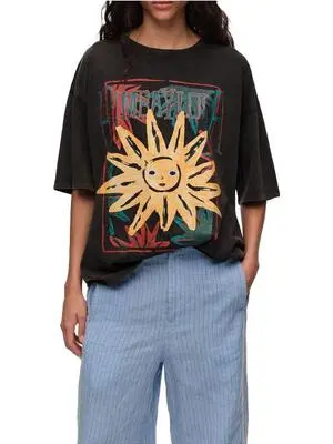 Bimba Y Lola Sun Logo" Graphic T-shirt - Black