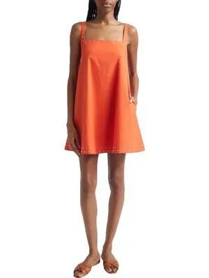 Staud Brio Studded Swing Mini Dress - Koi Studs