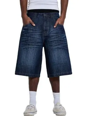 JADED LONDON Kingdom Colossus Baggy Denim Shorts - Indigo