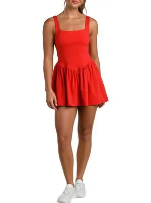 La Blanca Athletic Square Neck Mini Dress - Ruby