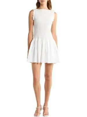 WAYF WAYF Esme Smocked Poplin Minidress