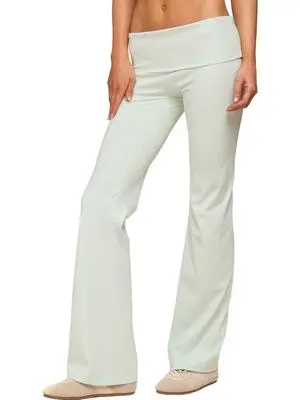 EDIKTED Oriane Foldover Flare Leggings - Mint
