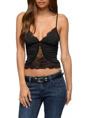 EDIKTED Yanny Lace Trim Camisole - Black