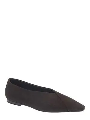 Brunello Cucinelli Suede Wrap Flat - Pepper