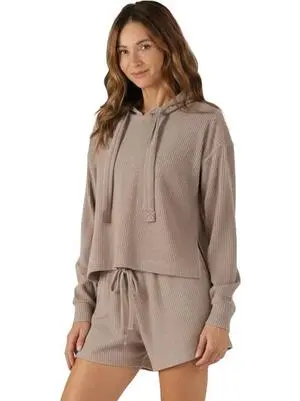 GLYDER Valley Cropped Hoodie - Latte