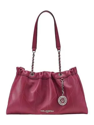 Karl Lagerfeld Paris Amandine Leather Shoulder Bag - Currant