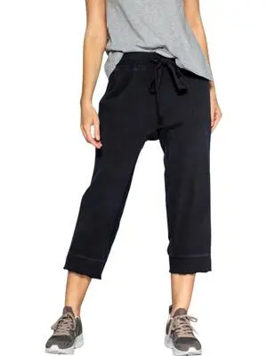 Wilt Crop Raw Jogger Easy Fit Pants - Black