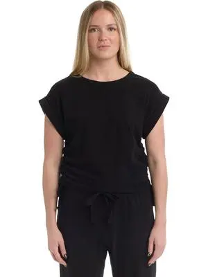 Wilt Round Neck Side Drawstring Tee - Black