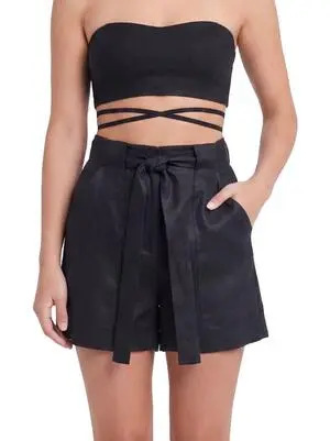 NUAJE NUAJE Mia Linen Twill Shorts - Black