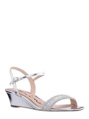 Nina Vonda Ankle Strap Wedge Sandal - Silver
