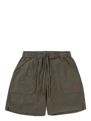 AMUNDSEN Traveller Linen Blend Shorts - Olive