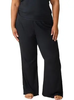 KINDRED BRAVELY Ribbed Modal Lounge Pants - Black