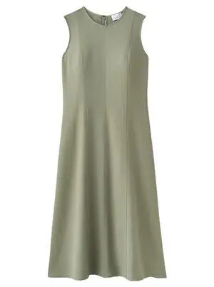 CARTOLINA Pebbled Crepe Midi Dress - Moss