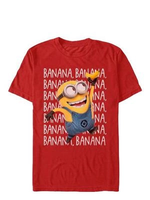 DESPICABLE ME Minions Repeat Short Sleeve Graphic T-shirt Red