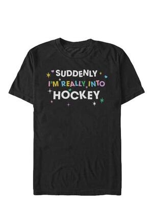LOST GODS Really Into Hockey Colors Short Sleeve Graphic T-shirt - Black