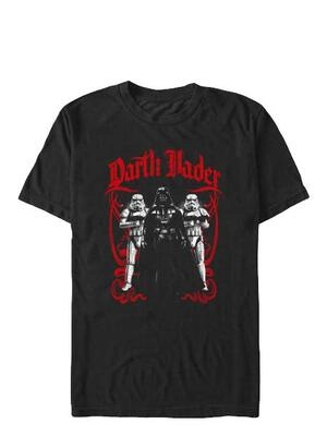 STAR WARS Darth Vader And Stormtrooper Pose Short Sleeve Graphic T-shirt - Black